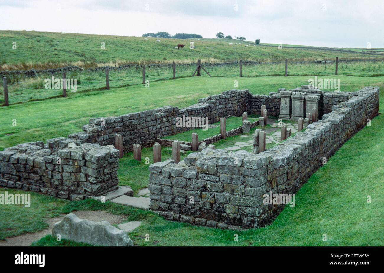 Remains of a Roman defensive fortification known as Hadrian’s Wall ...