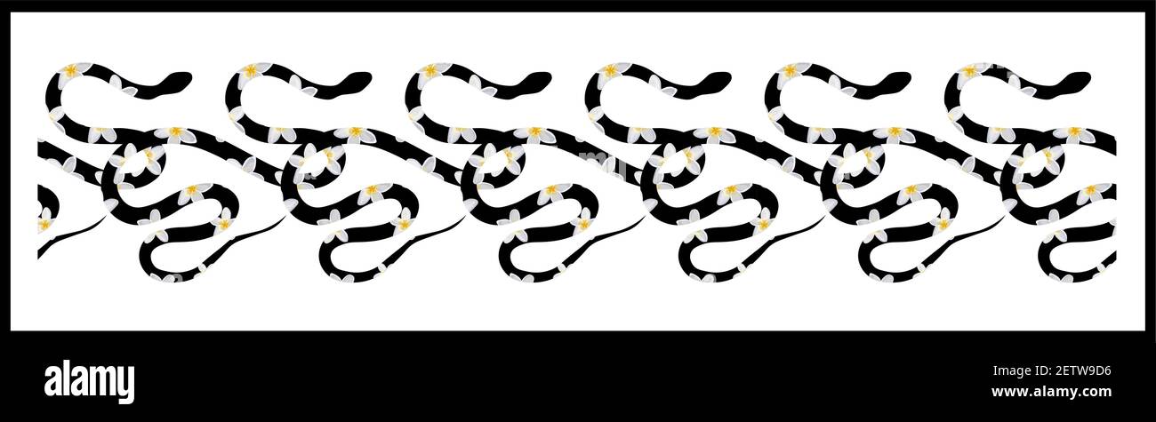 Seamless border with snakes. The border is serpentine. A repeating ...