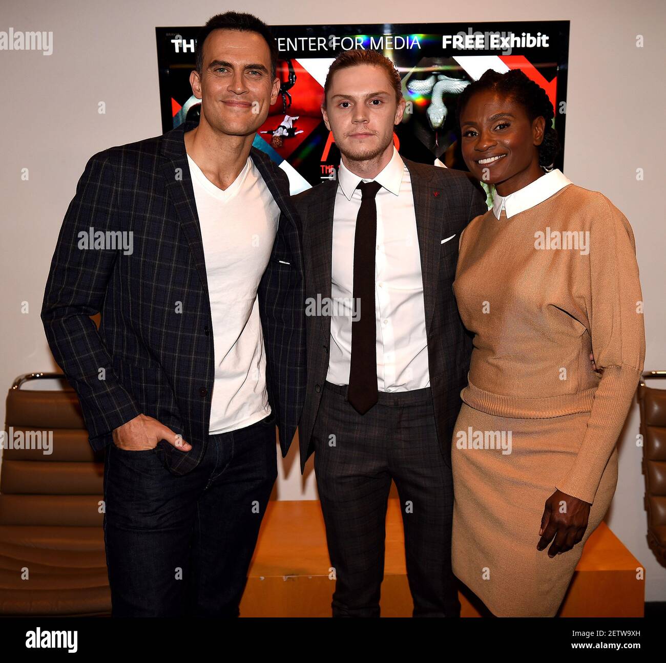 BEVERLY HILLS, CA - JUNE 2: Cheyenne Jackson, Evan Peters, and Adina ...