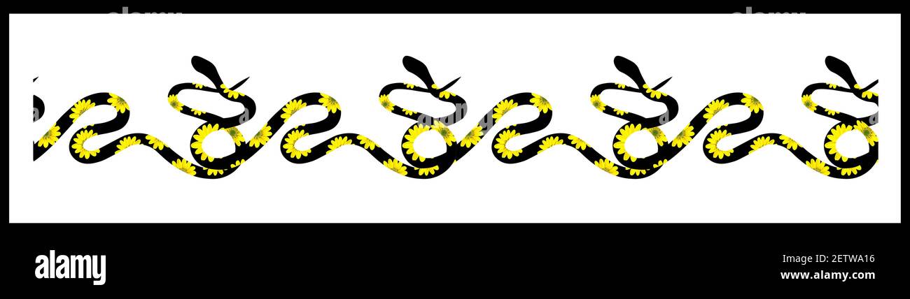 Seamless border with snakes. The border is serpentine. A repeating ...