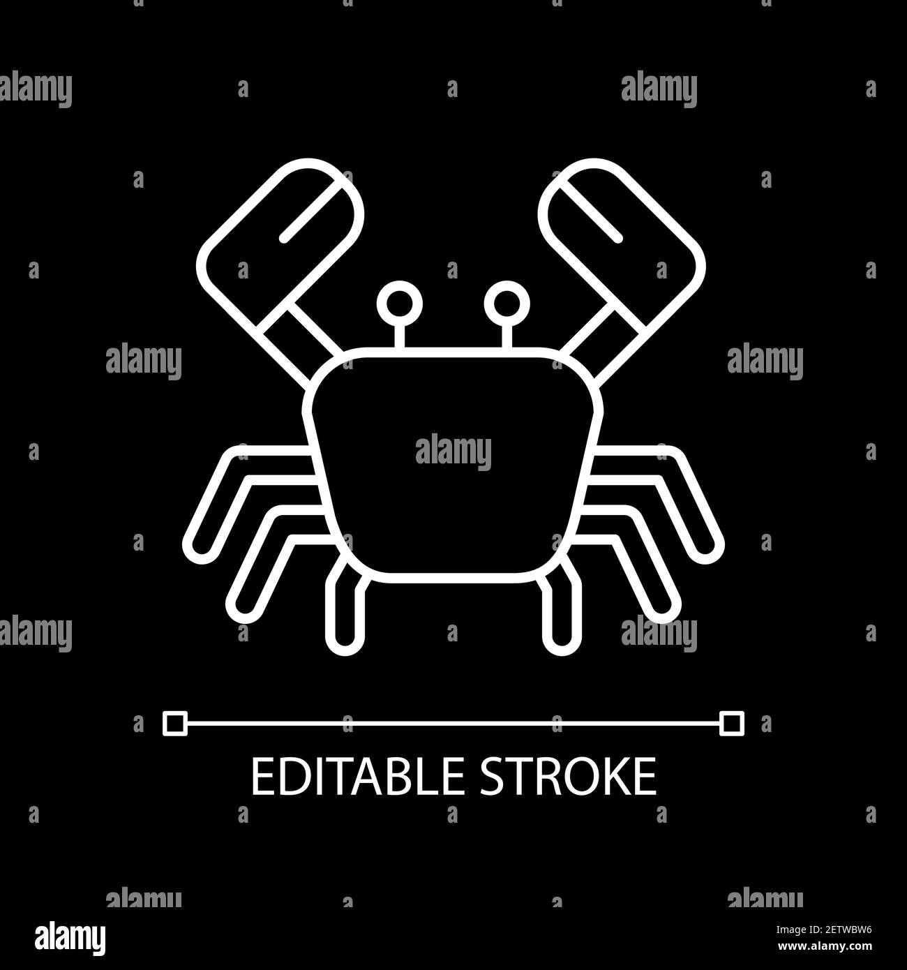 Crab white linear icon for dark theme Stock Vector Image & Art - Alamy