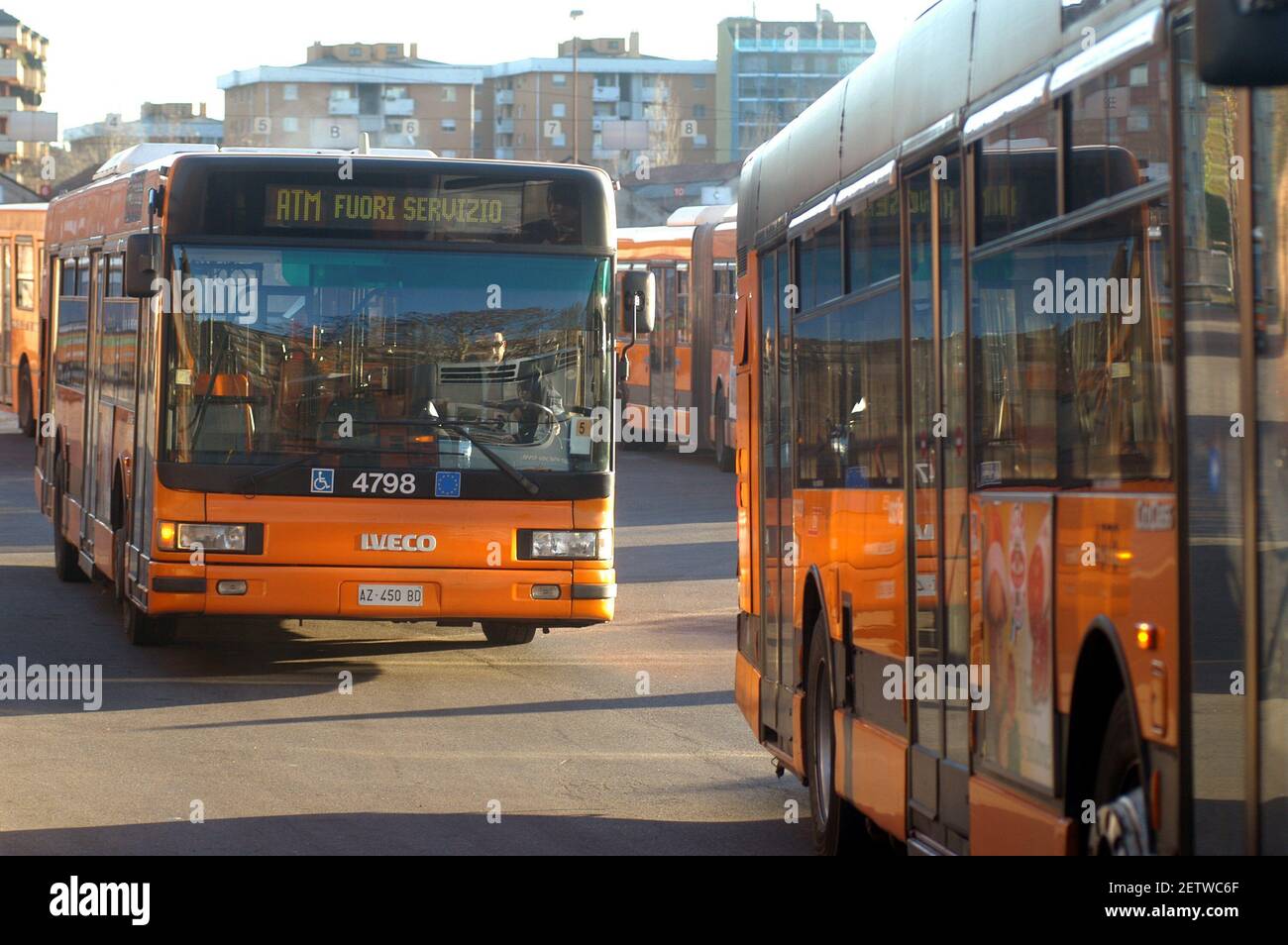 Milan (Italy), public transport bus depot Giambellino Stock Photo - Alamy