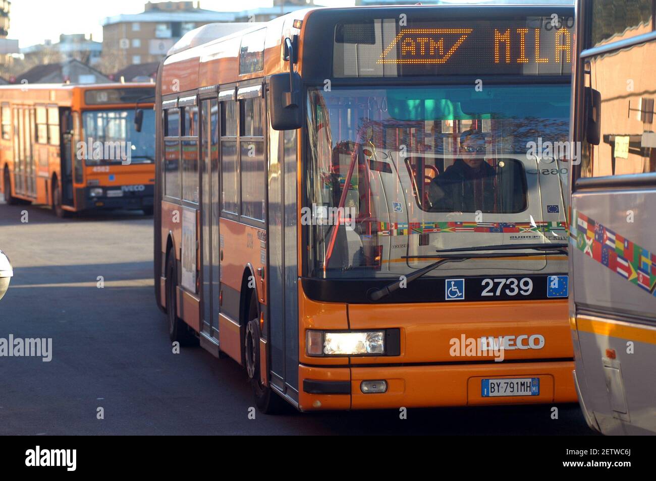 Milan (Italy), public transport bus depot Giambellino Stock Photo - Alamy