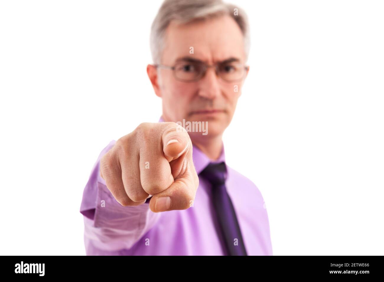 Business man pointing in front of you Stock Photo - Alamy