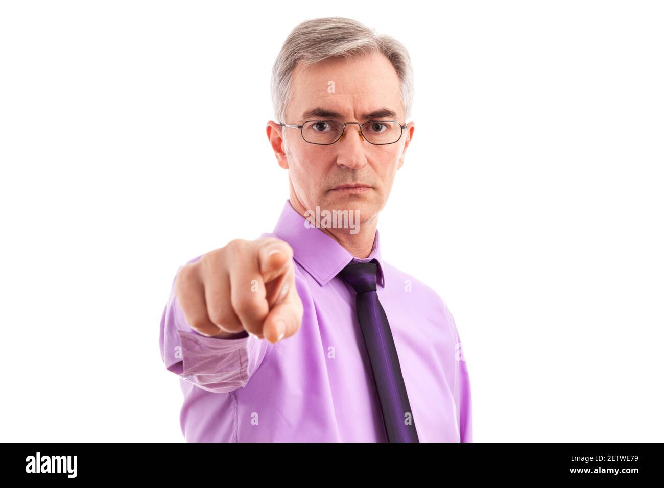 Business man showing in front of you Stock Photo - Alamy
