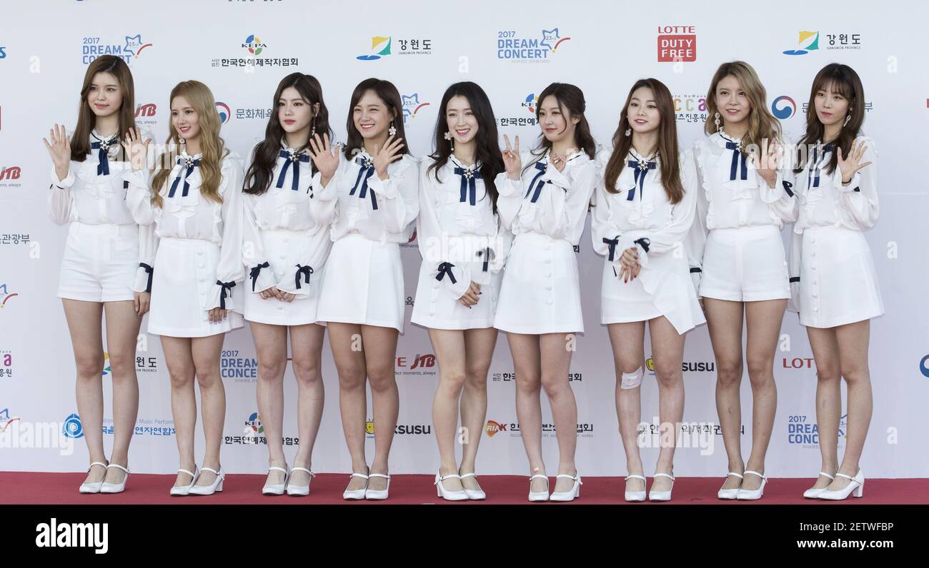 3 June 2017 - Seoul, South Korea : South Korean K-Pop girl group Gugudan, attend a photo call ...