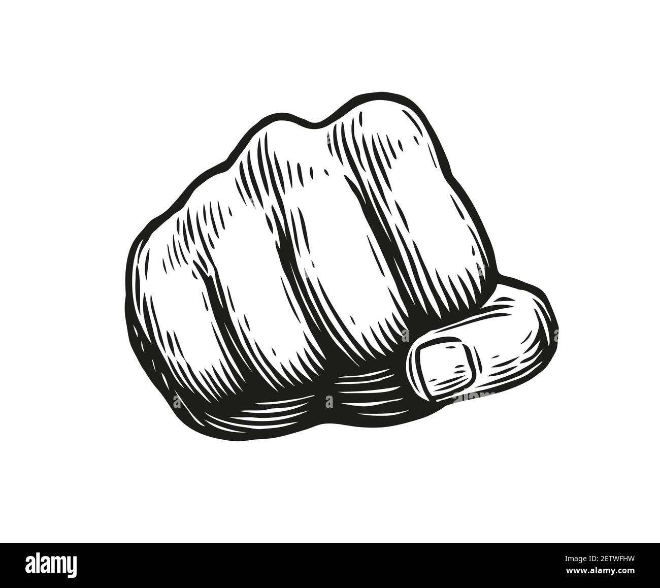 Fist hand vector graphic. Isolated sketch illustration Stock Vector ...