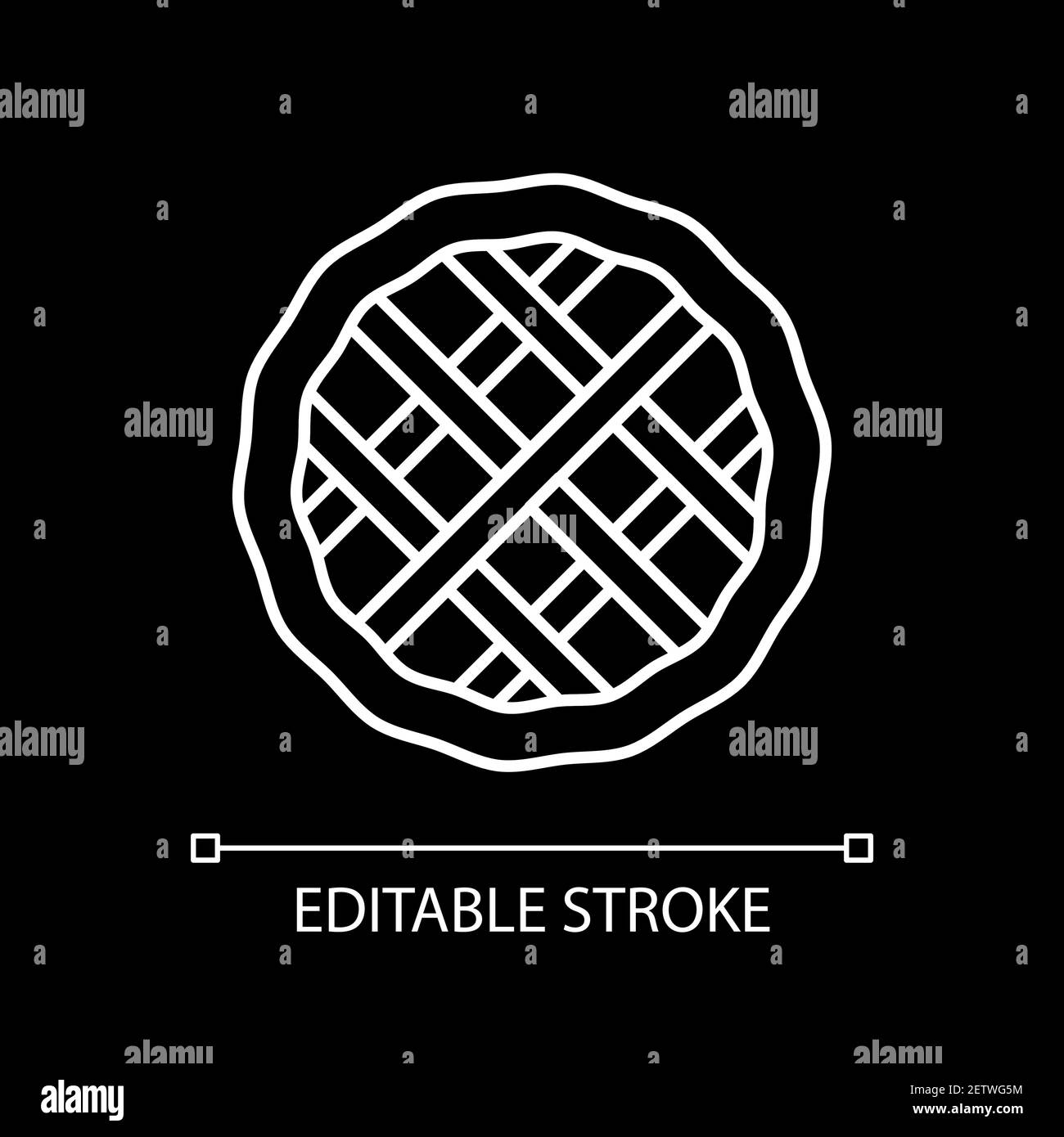 Homemade pie white linear icon for dark theme Stock Vector Image & Art ...