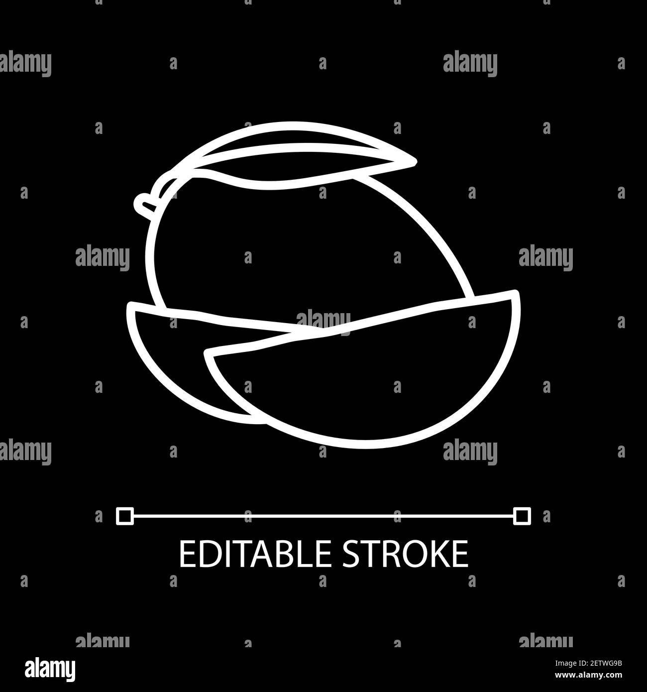 Mango white linear icon for dark theme Stock Vector Image & Art - Alamy