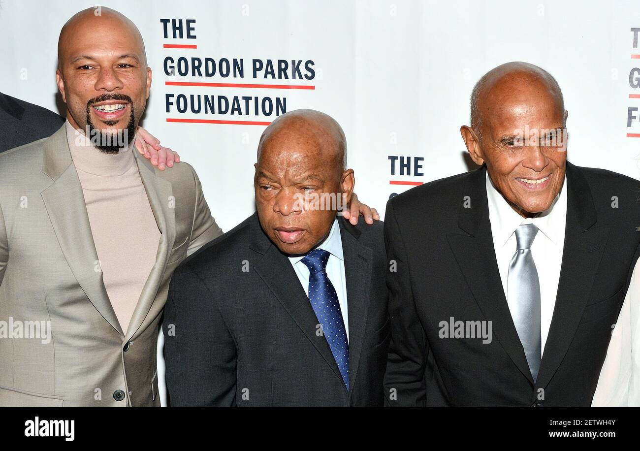 L-R: Musician Common, U.S. Rep. John Lewis and musician/actor Harry ...