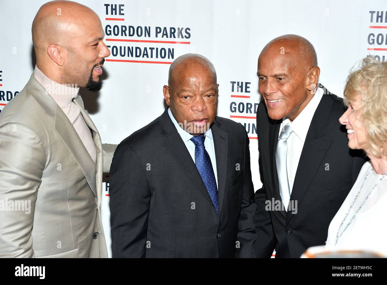 L-R: Musician Common, U.S. Rep. John Lewis, musician/actor Harry ...