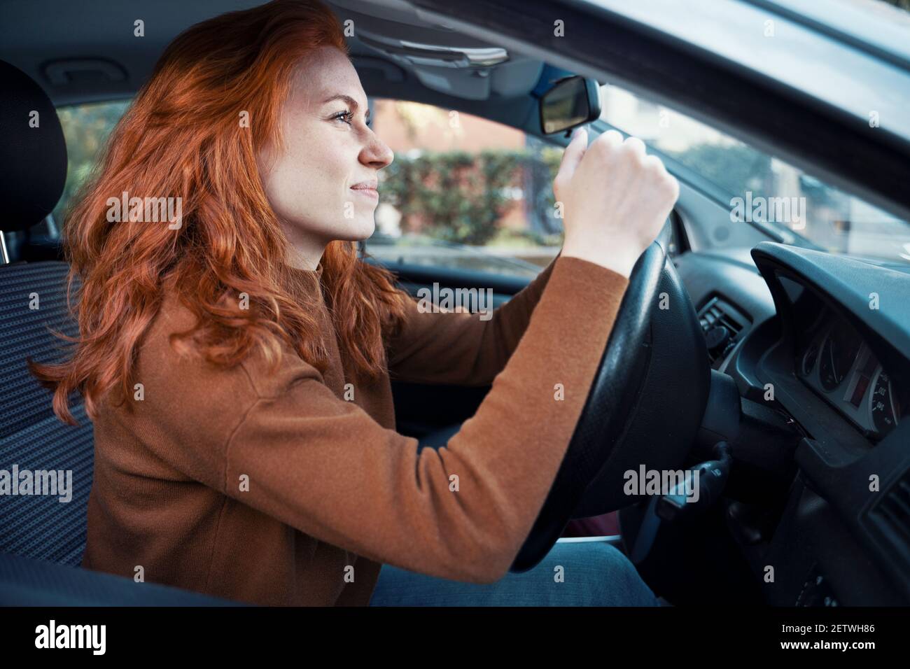 Angry woman driving car hi-res stock photography and images - Alamy