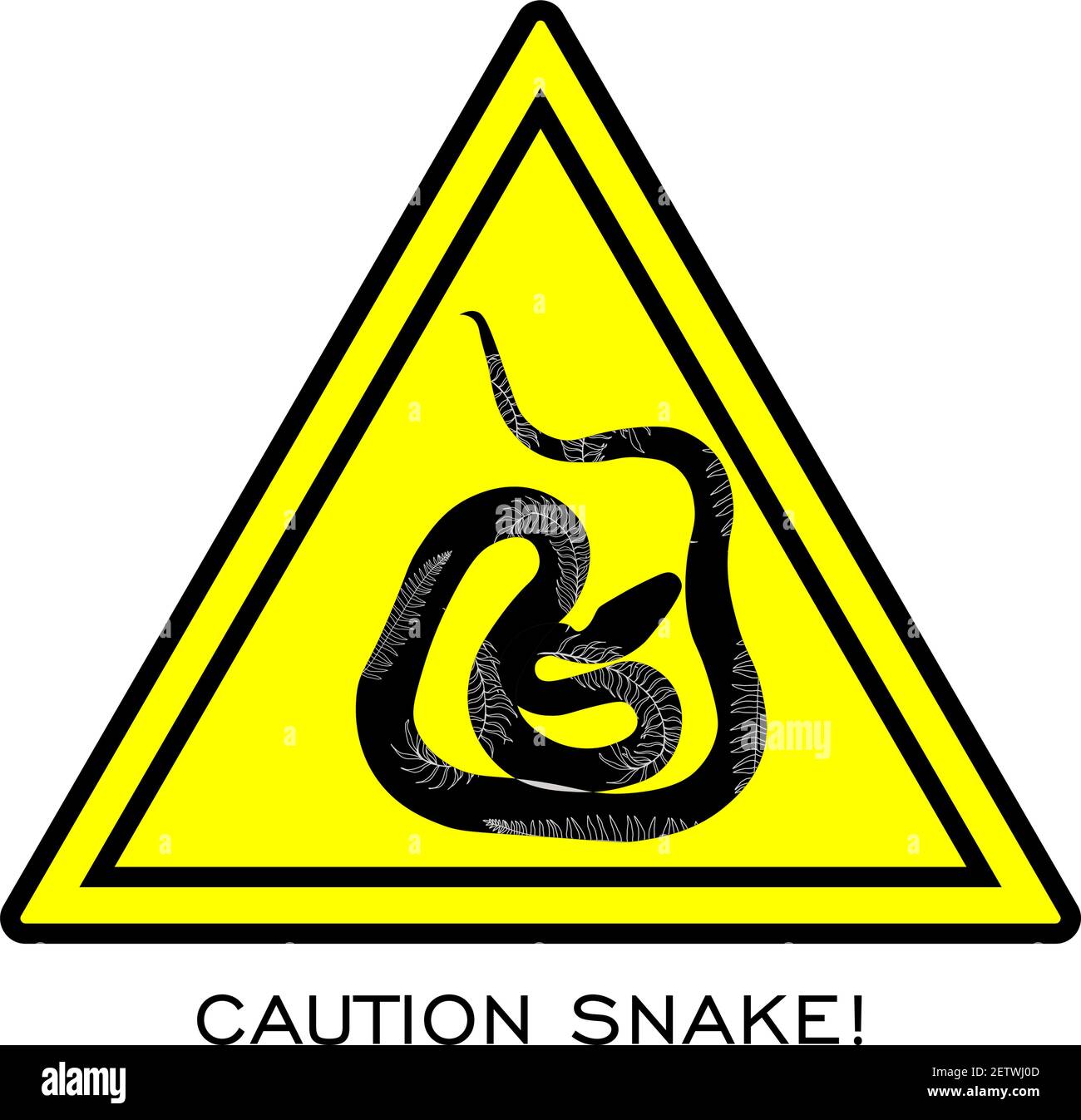 Warning signs of attention venomous snake.Hazard concept and no entry ...