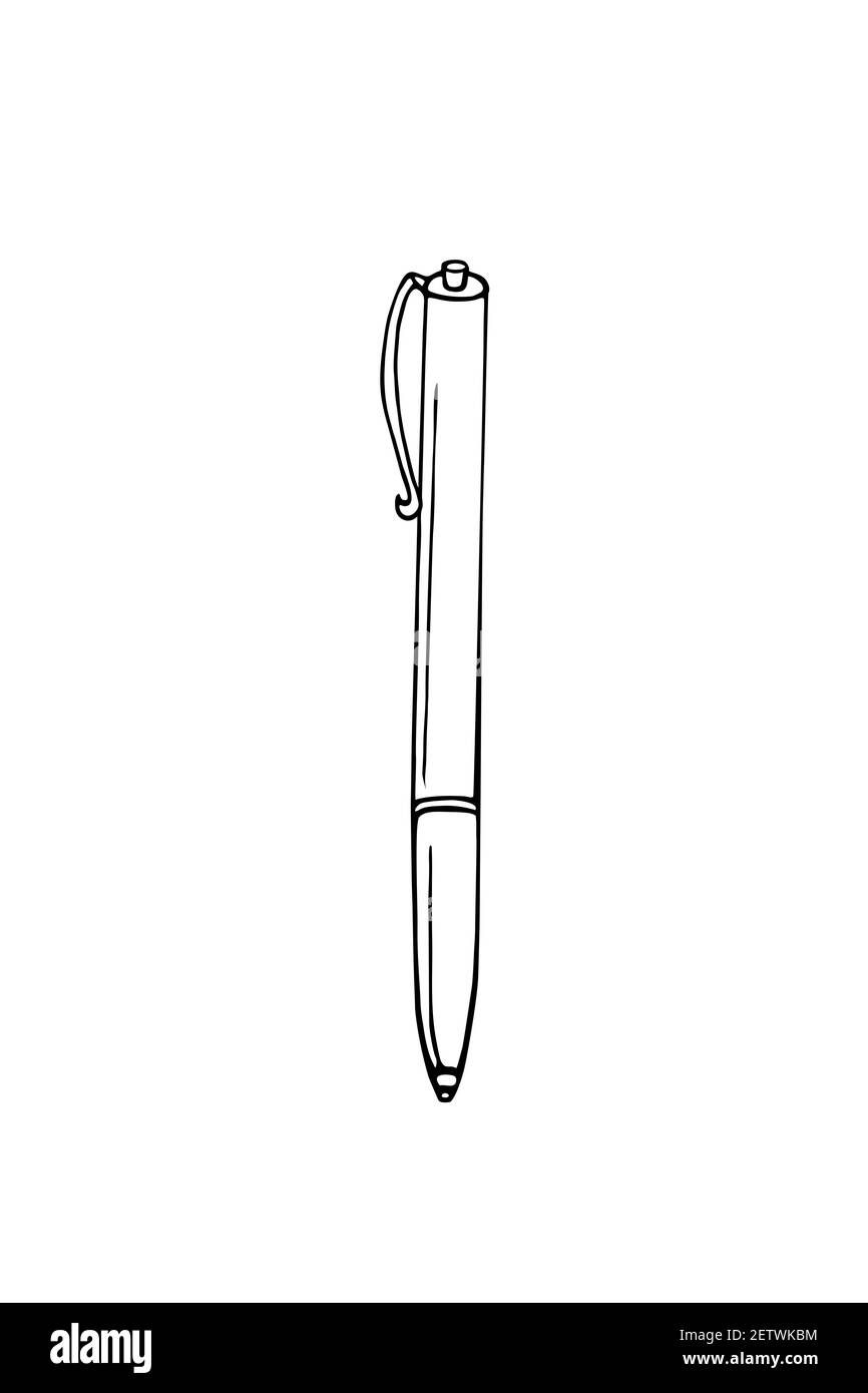 Ballpoint pen, biro, hand drawn doodle gravure vintage style, sketch ...
