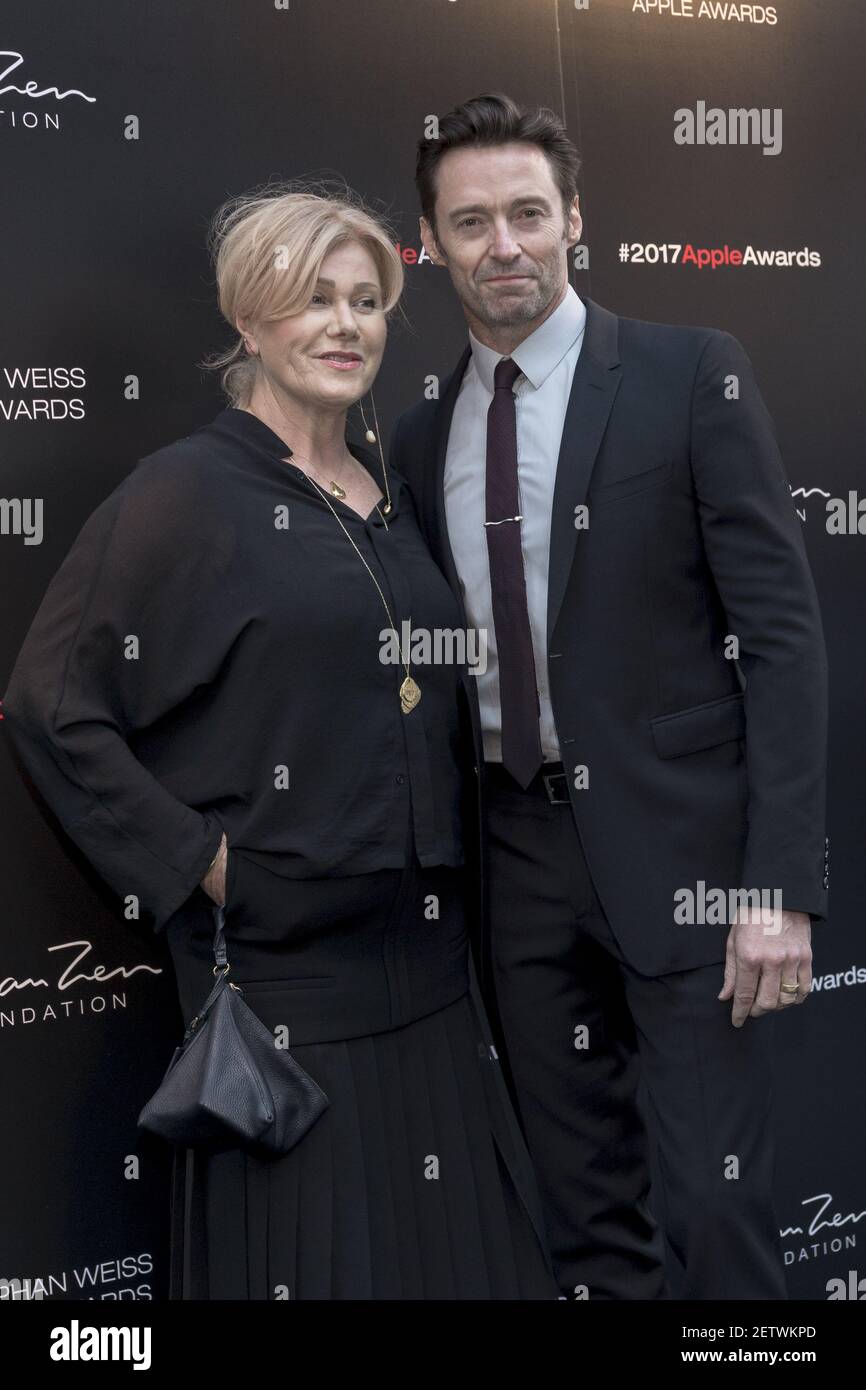 Deborra-Lee Furness (L) and Hugh Jackman (R) are seen at arrivals for ...
