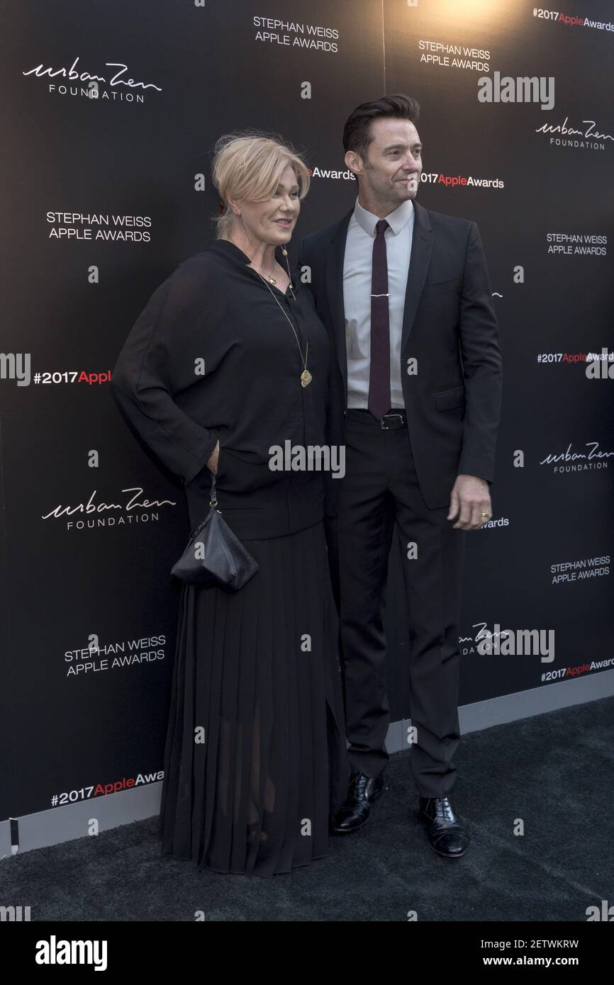 Deborra-Lee Furness (L) and Hugh Jackman (R) are seen at arrivals for ...
