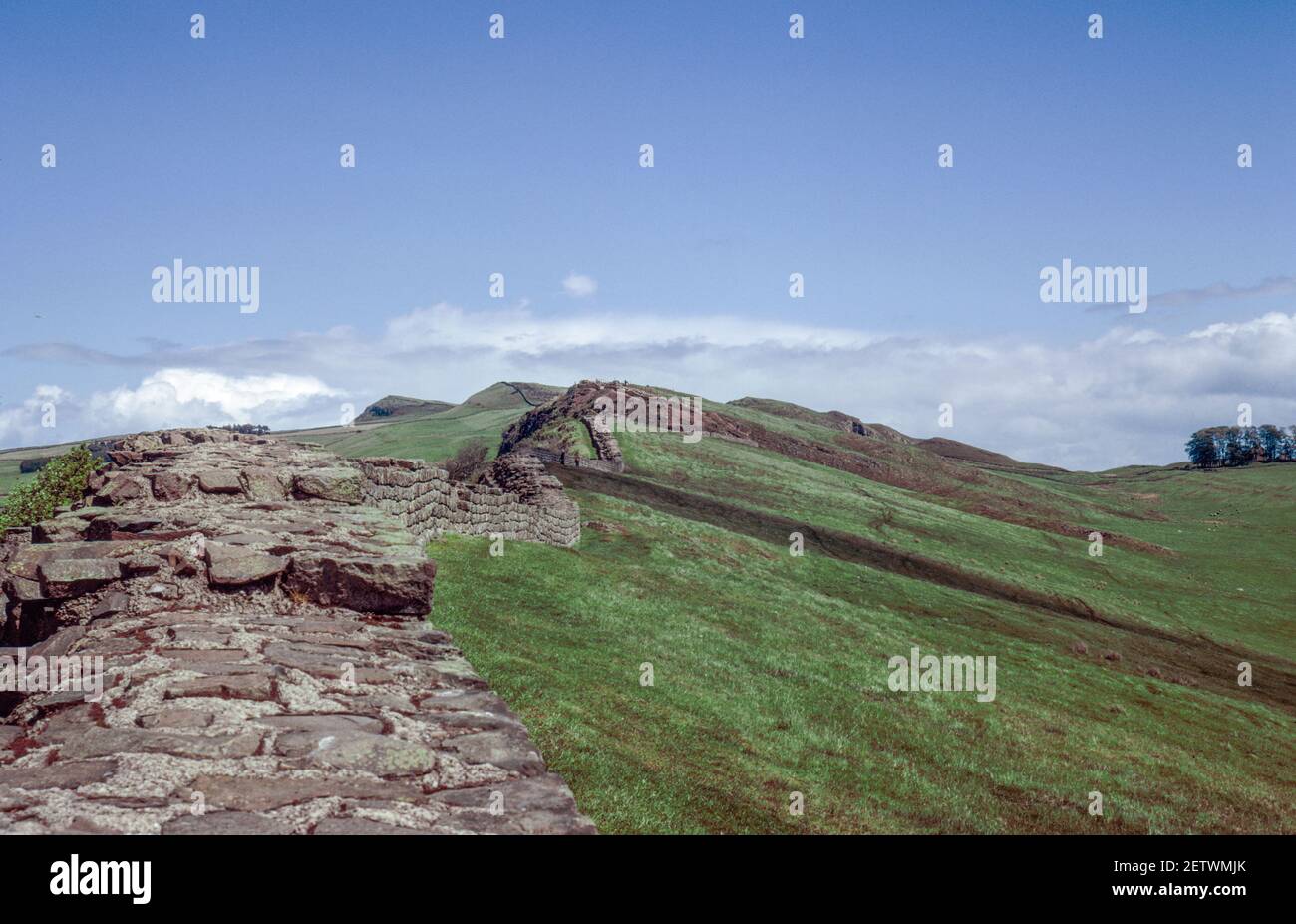 Remains of a Roman defensive fortification known as Hadrian’s Wall ...