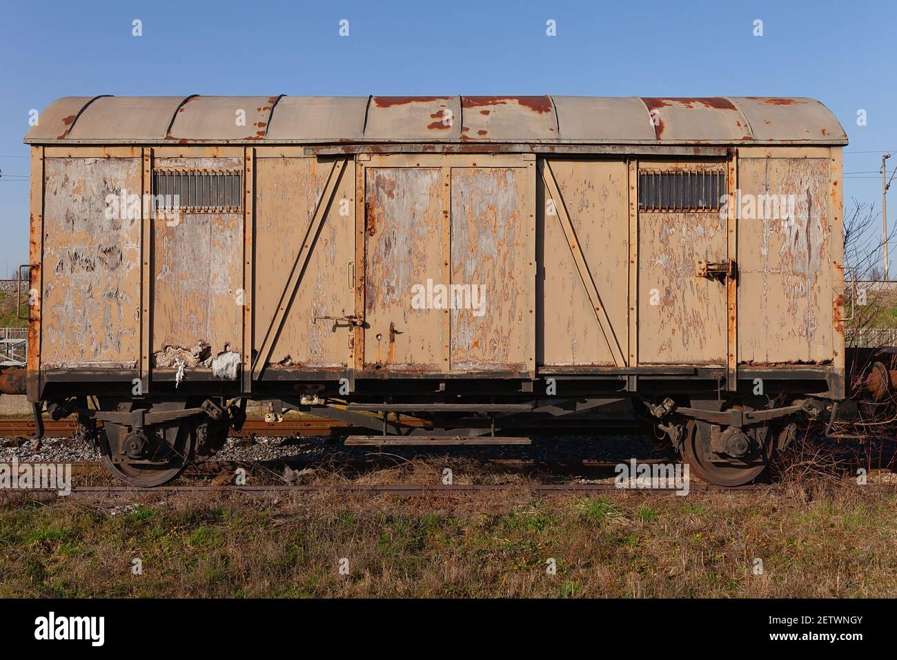 Old railway freight wagon hi-res stock photography and images - Alamy