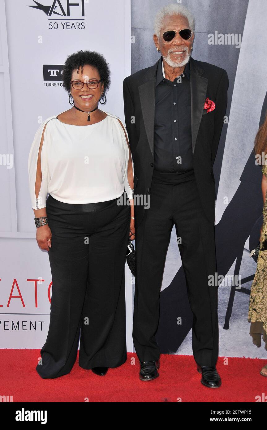 (L-R) Deena Adair and Morgan Freeman arrives at AFI's 45th Life ...