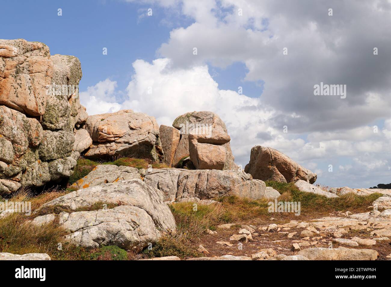 Bizarre boulders on the Cote de Granit Rose - Pink Granite Coast - in ...