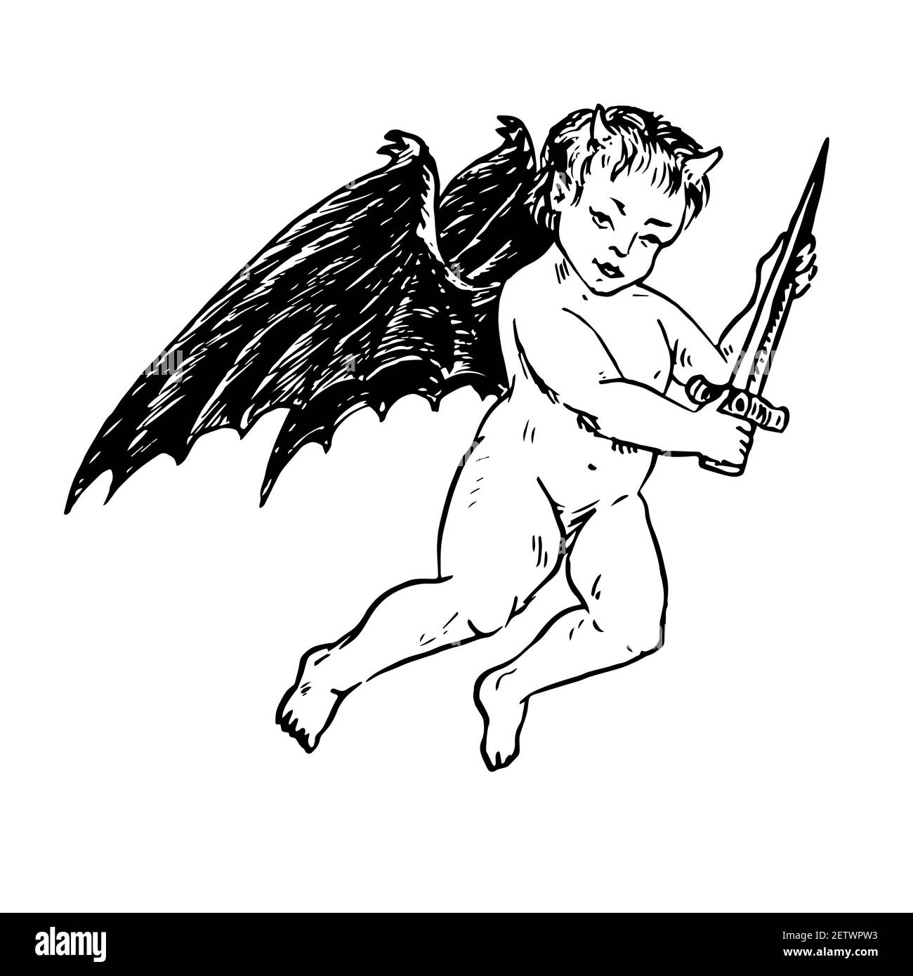 Cute Baby Devil Drawing