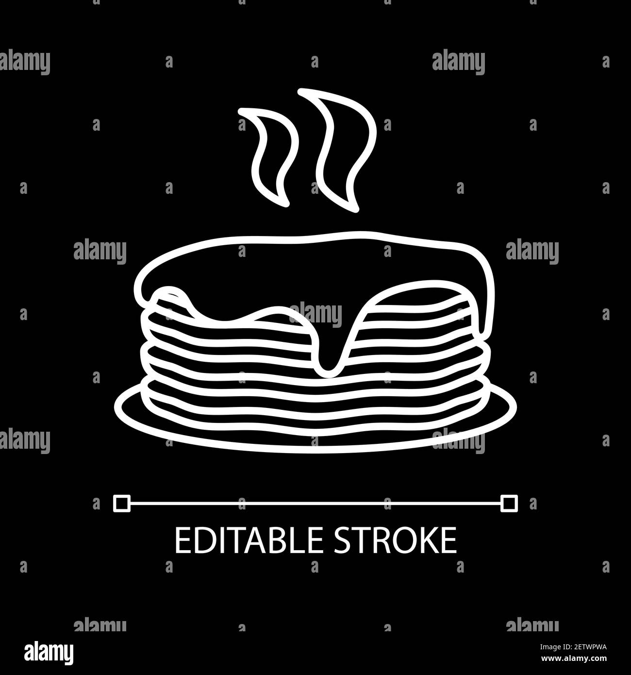 Hot pancakes with syrup white linear icon for dark theme Stock Vector Image & Art - Alamy