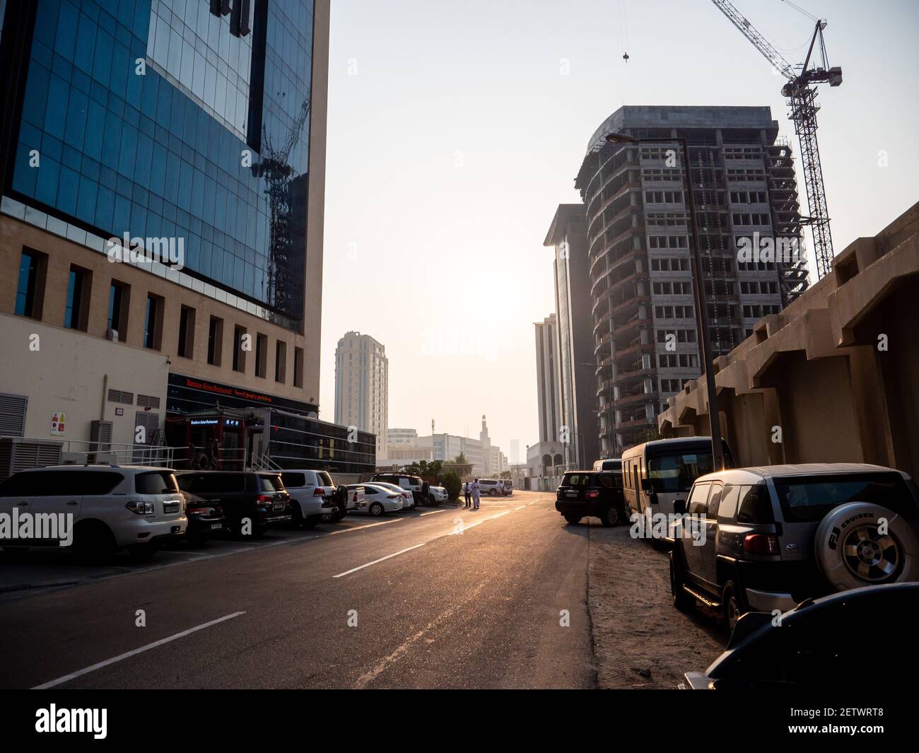 DOHA, SAUDI ARABIA - Jan 17, 2021: construction site in City Doha Stock ...