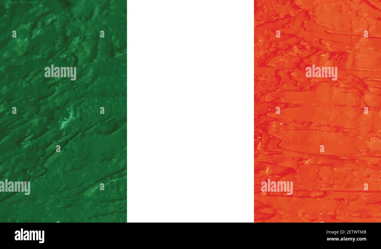 Ireland flag with waving grunge texture. Vector background Stock Vector ...
