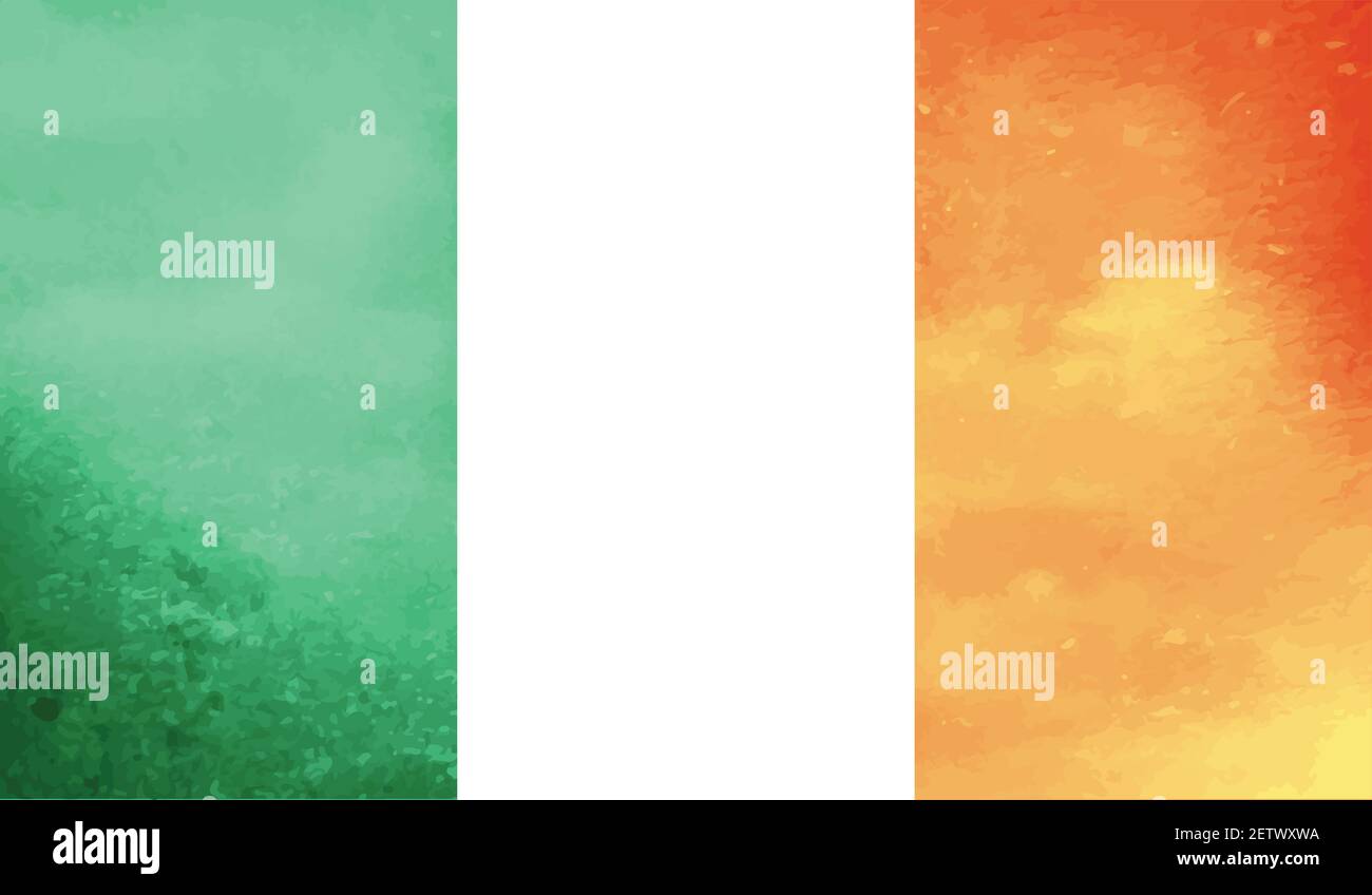 Ireland flag with waving grunge texture. Vector background Stock Vector ...