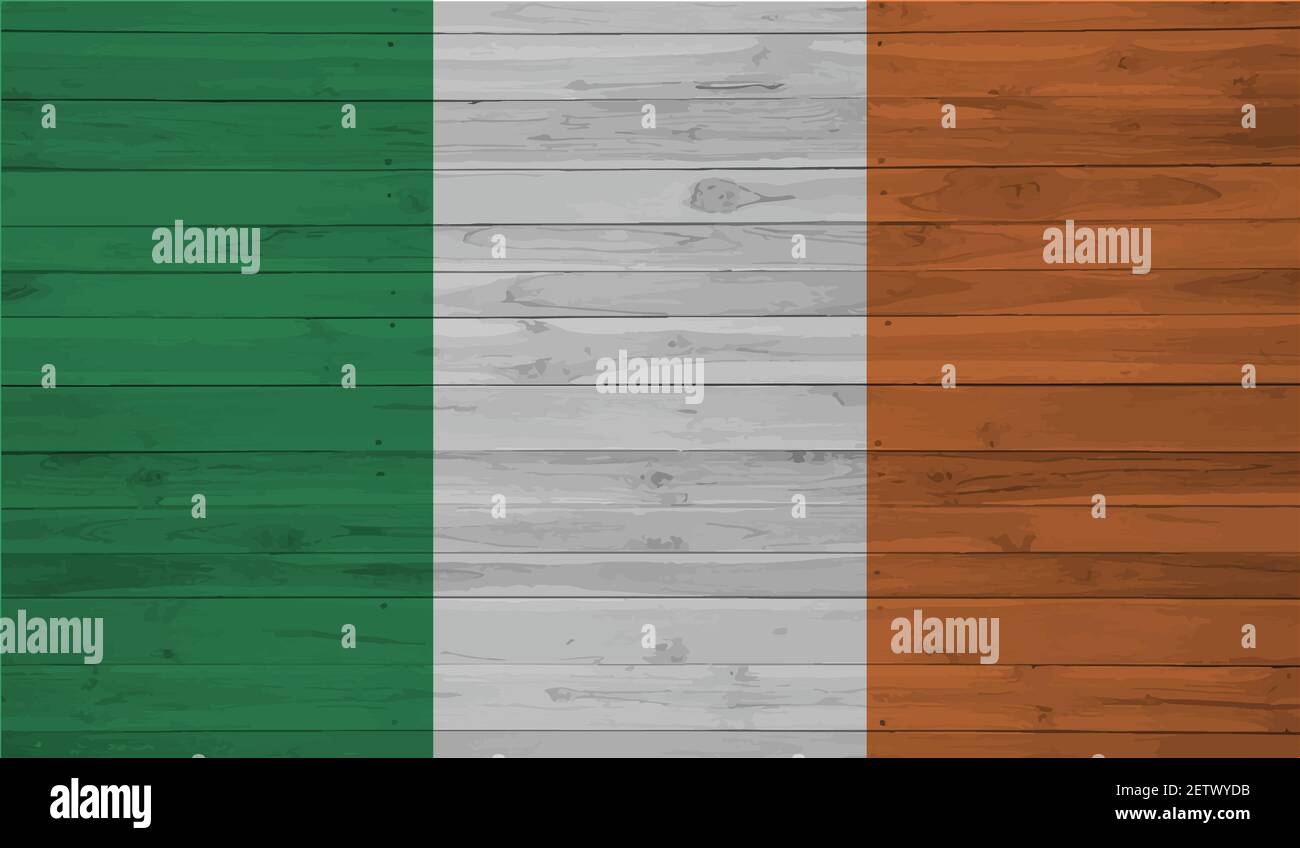 Ireland flag with waving grunge texture. Vector background Stock Vector ...