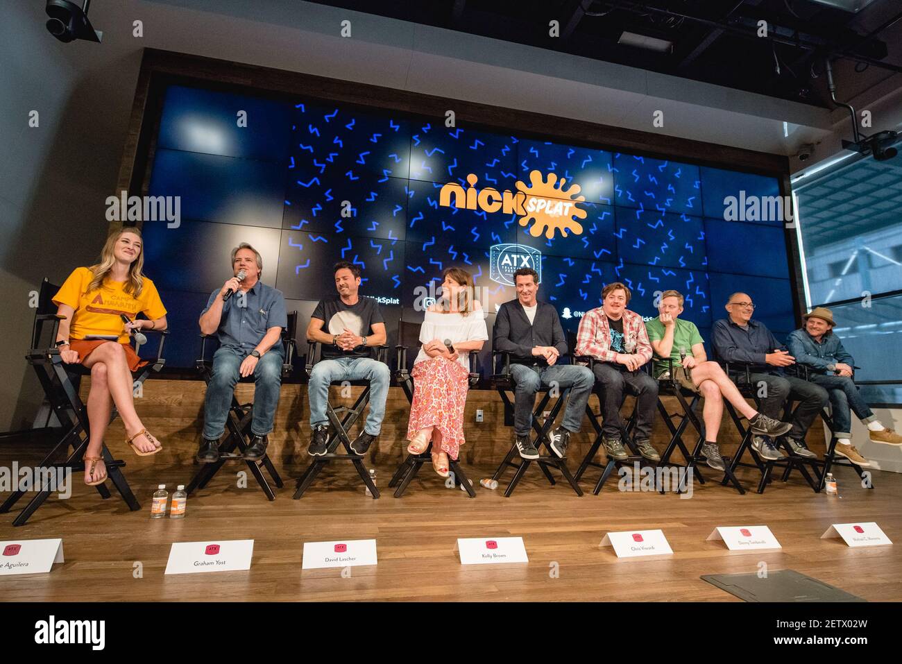 AUSTIN, TX - JUNE 09: (L-R) Leanne Aguilera, Graham Yost, David Lascher ...