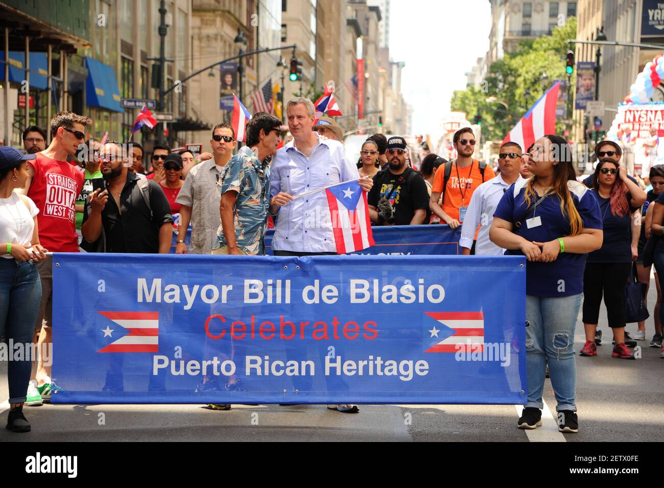 New York City Mayor Bill Di Blasio attends The 2017 Puerto Rican Day ...