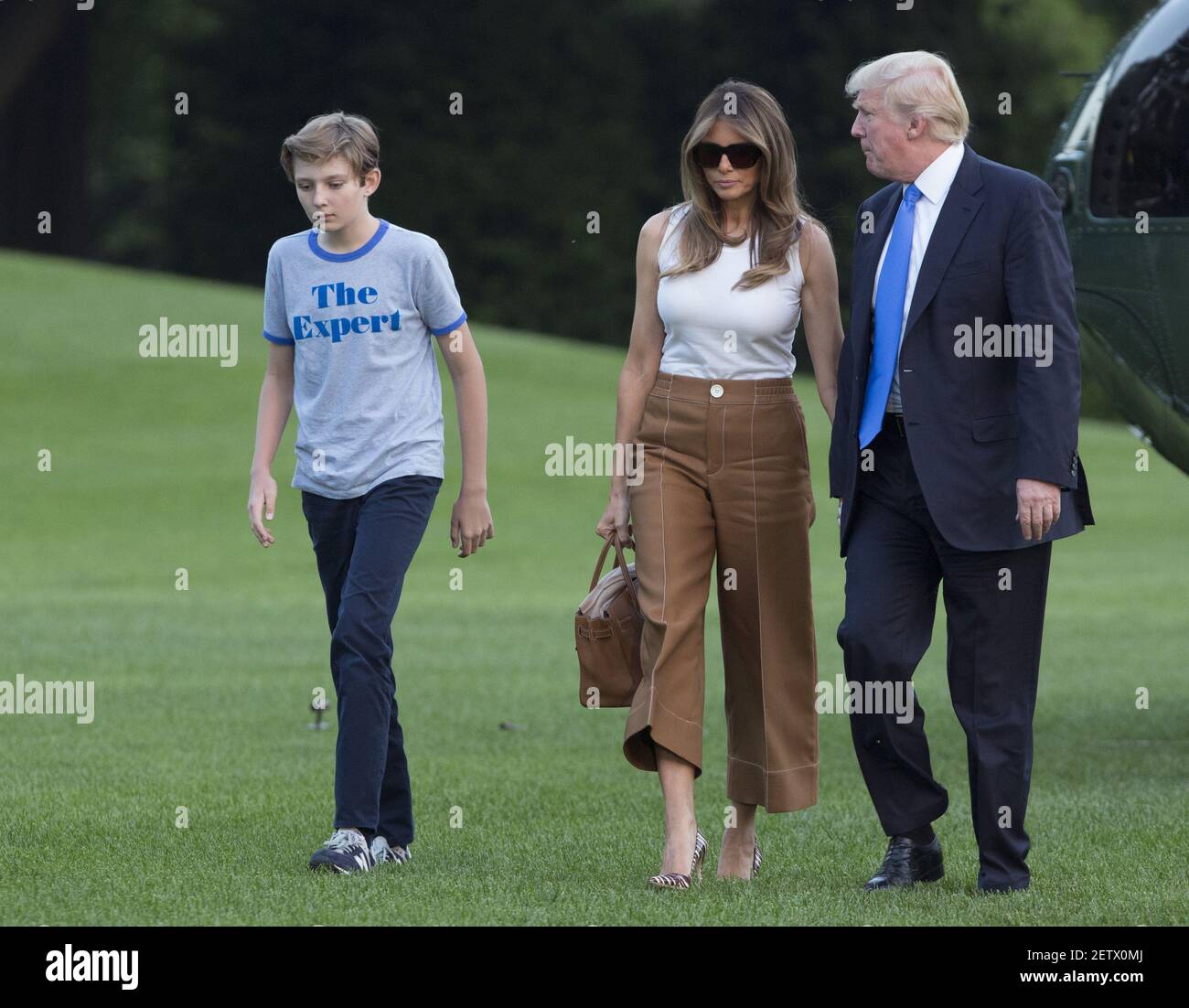 U.S. President Donald Trump, First Lady Melania Trump and their son ...