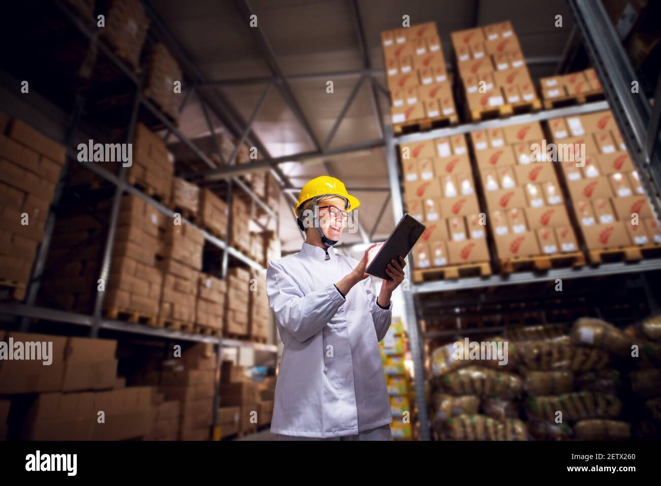 Portrait factory carrying cardboard boxes hi-res stock photography and ...