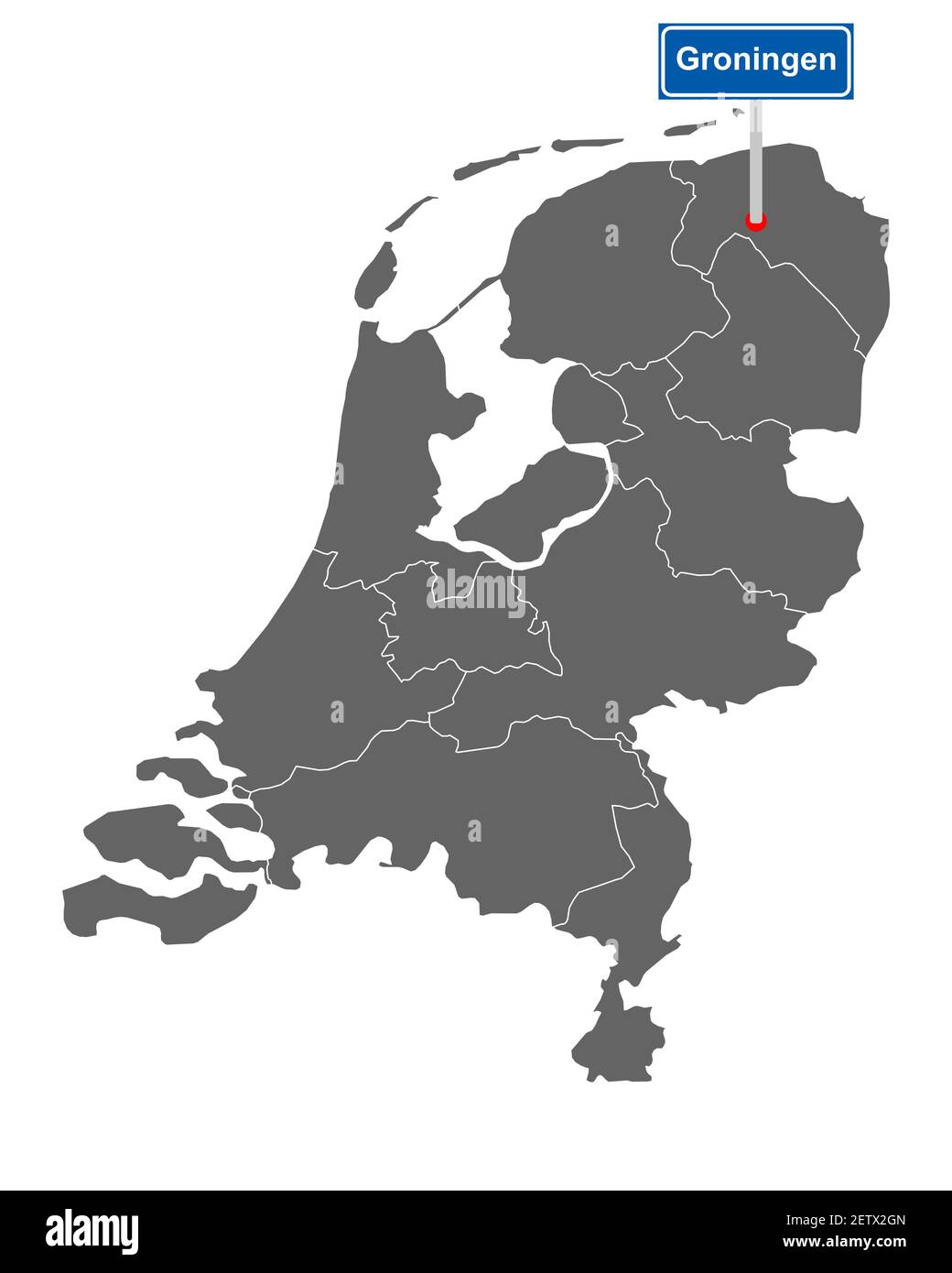 Map of the Netherlands with road sign Groningen Stock Photo - Alamy