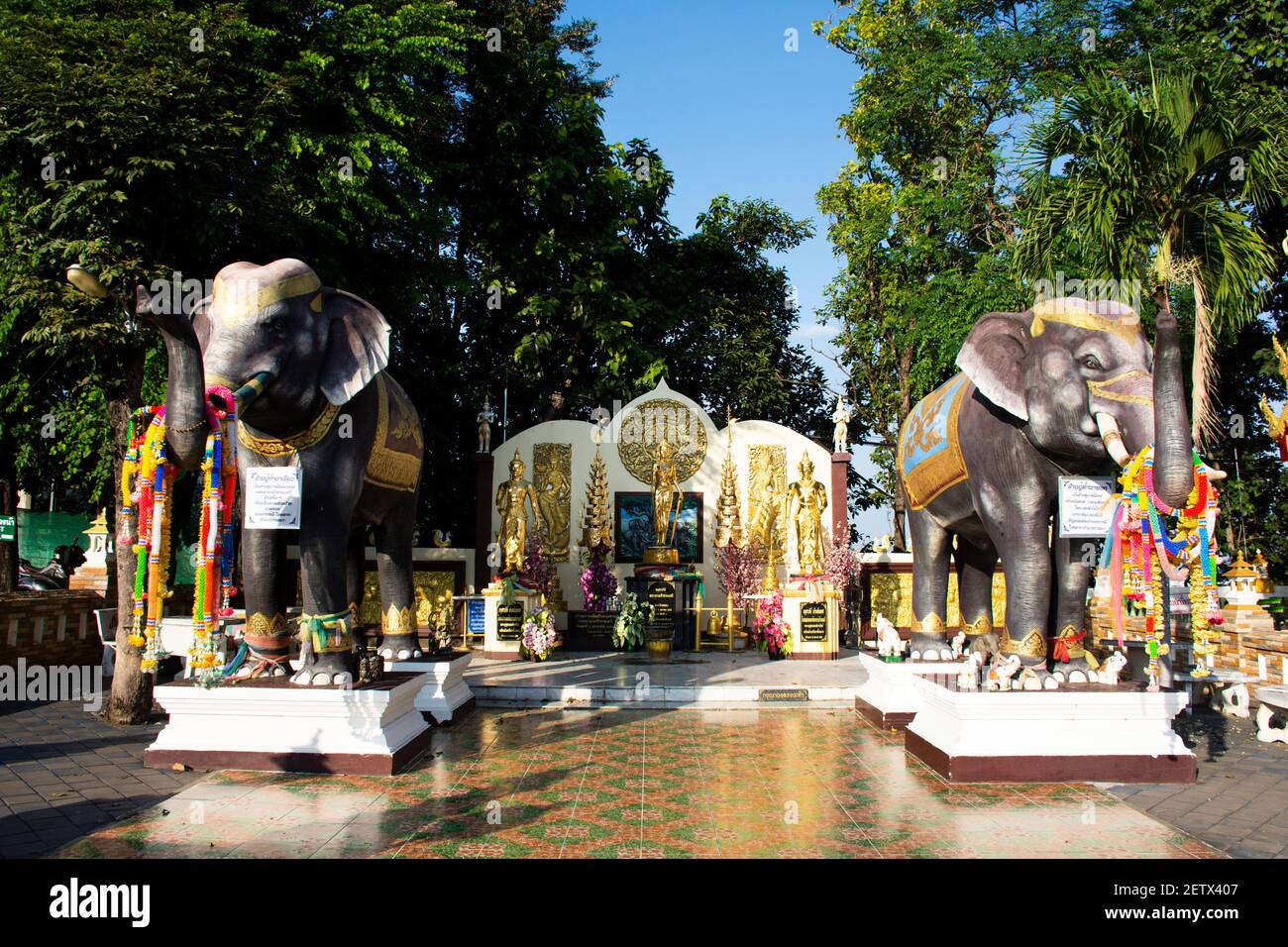 Angel deity god and buddha statue of Wat Phra That Doi Kham Temple for ...