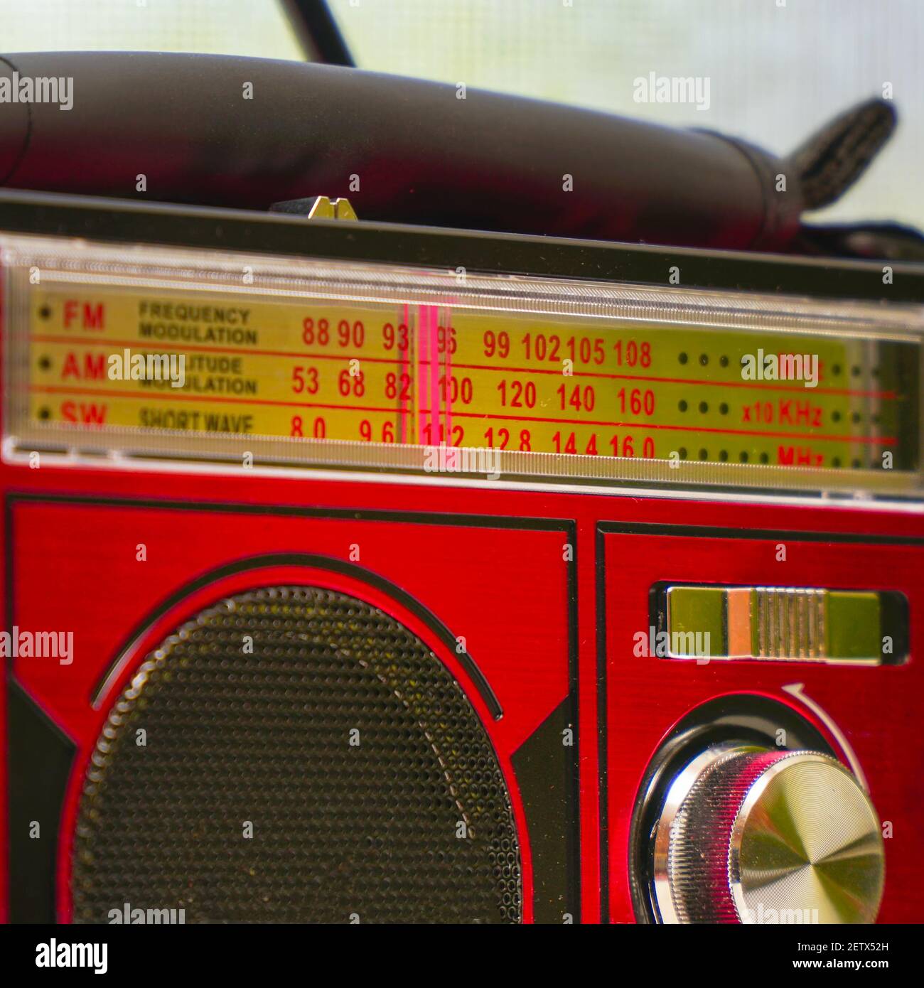 Old radio receiver with analog tuning scale Stock Photo - Alamy