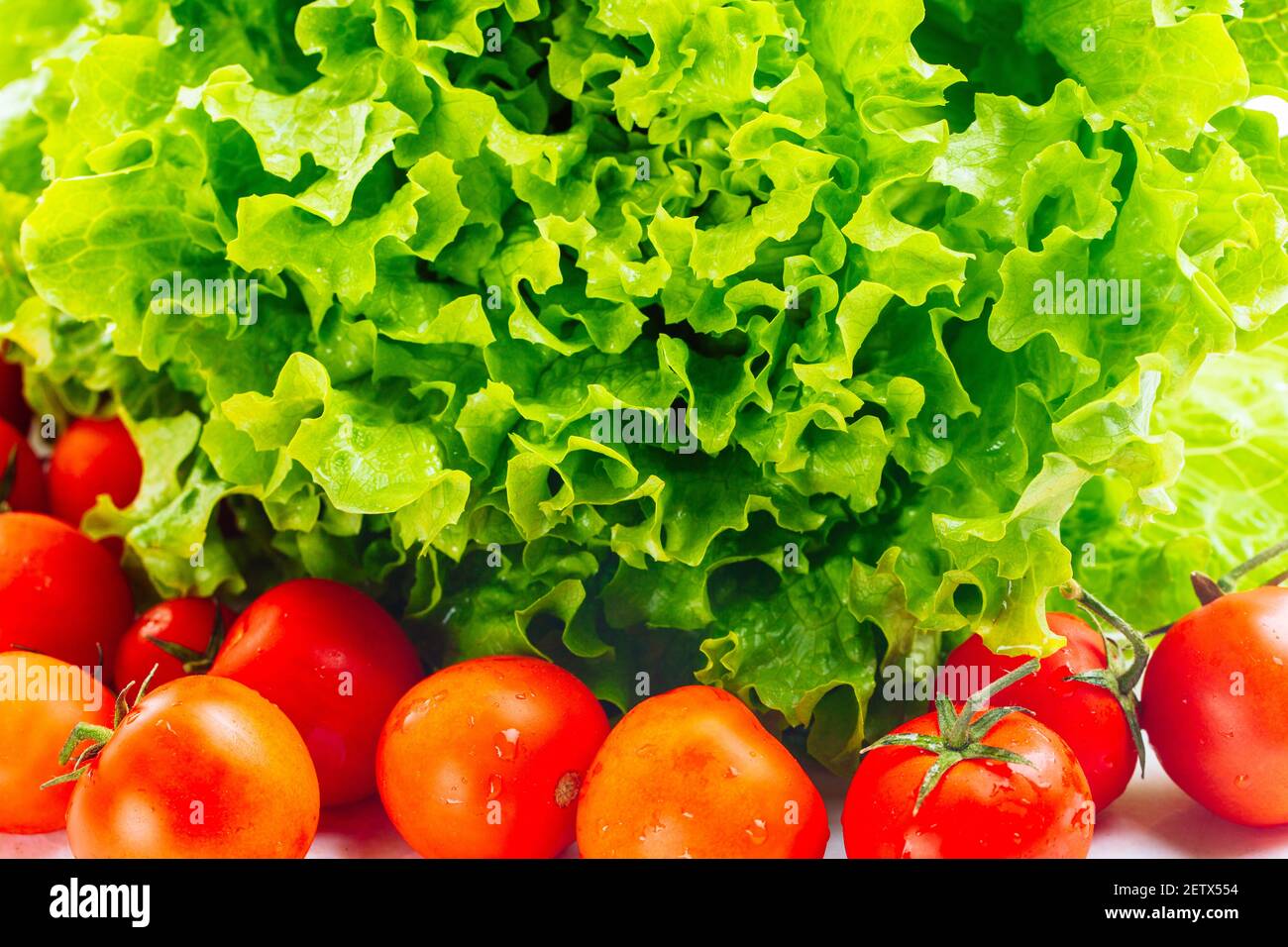 Lettuce Salad And Tomatoes. High quality photo Stock Photo - Alamy