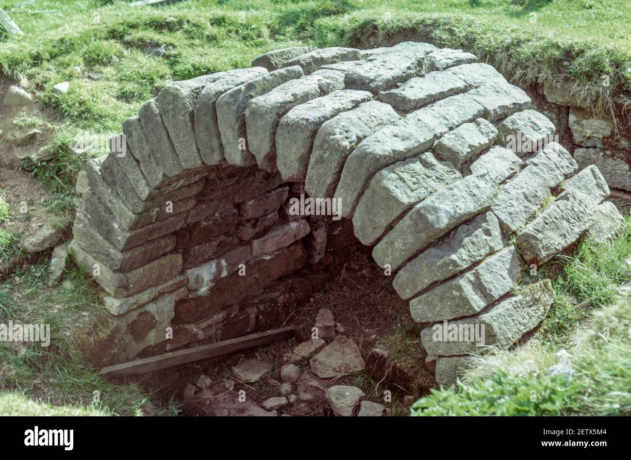 Remains of a Roman defensive fortification known as Hadrian’s Wall ...