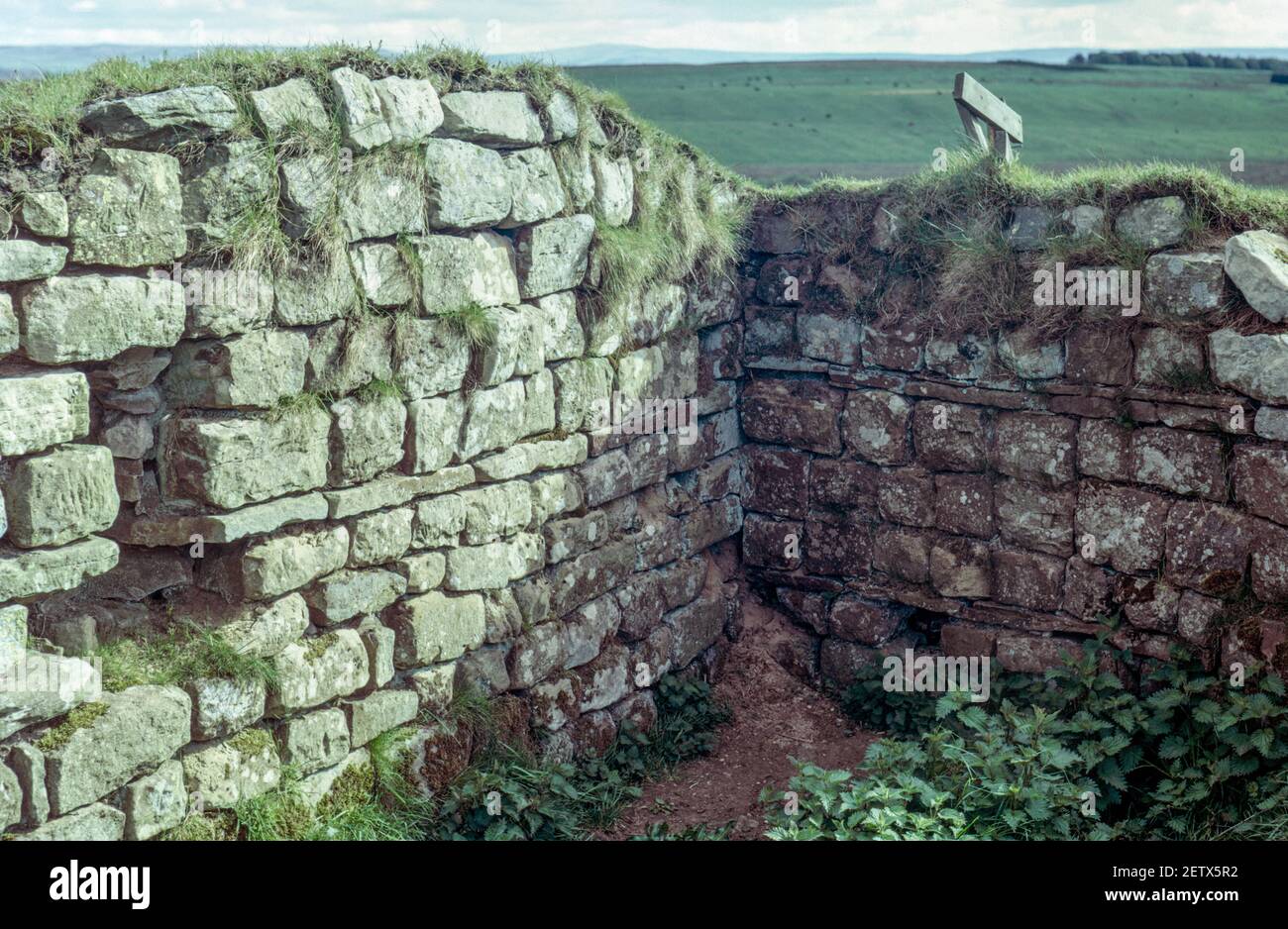 Remains of a Roman defensive fortification known as Hadrian’s Wall ...