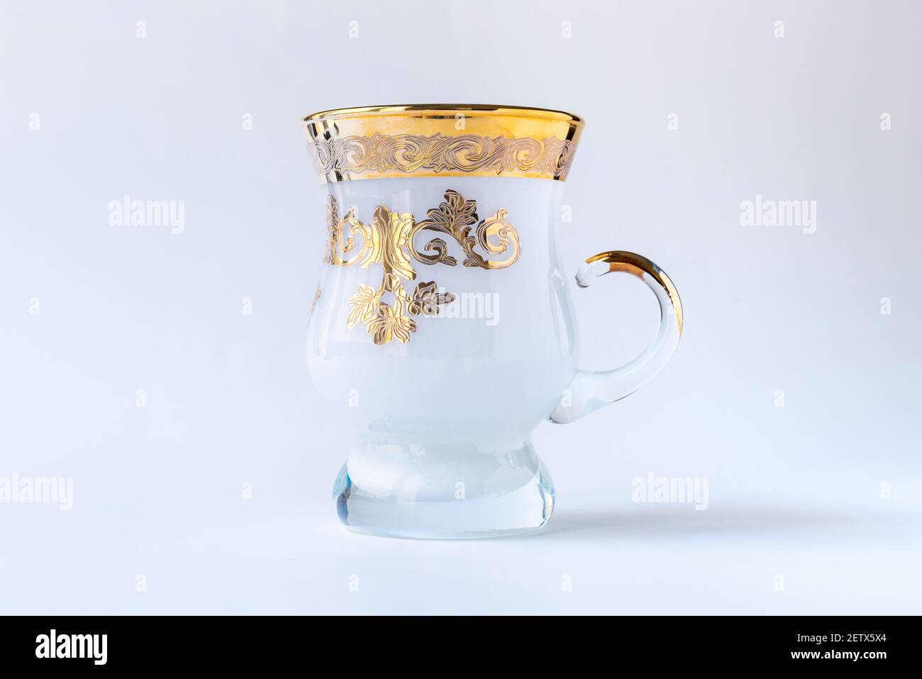 Empty tea glass isolated on white background, empty traditional teacup ...