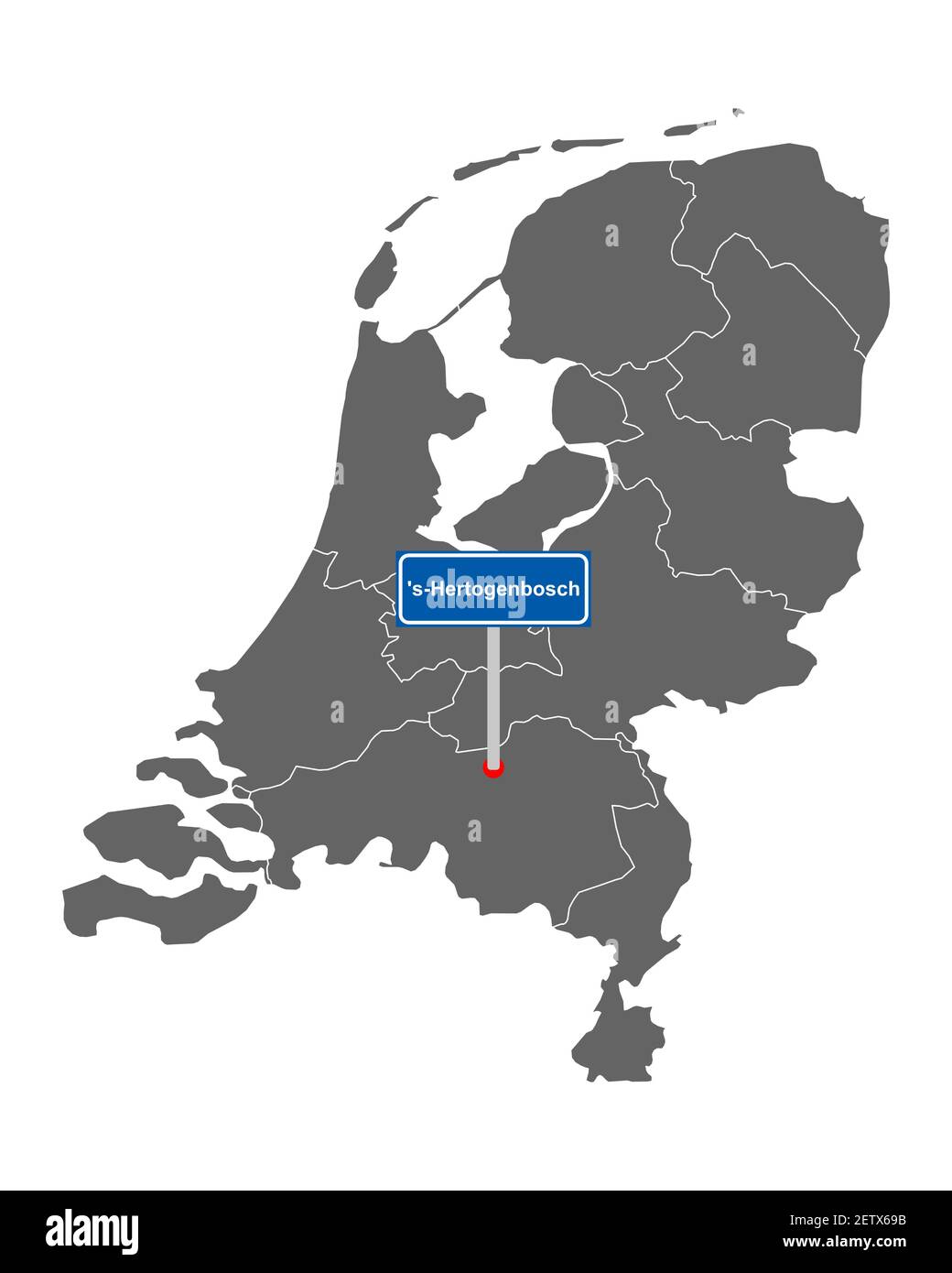 Map of the Netherlands with road sign ´s-Hertogenbosch Stock Photo - Alamy