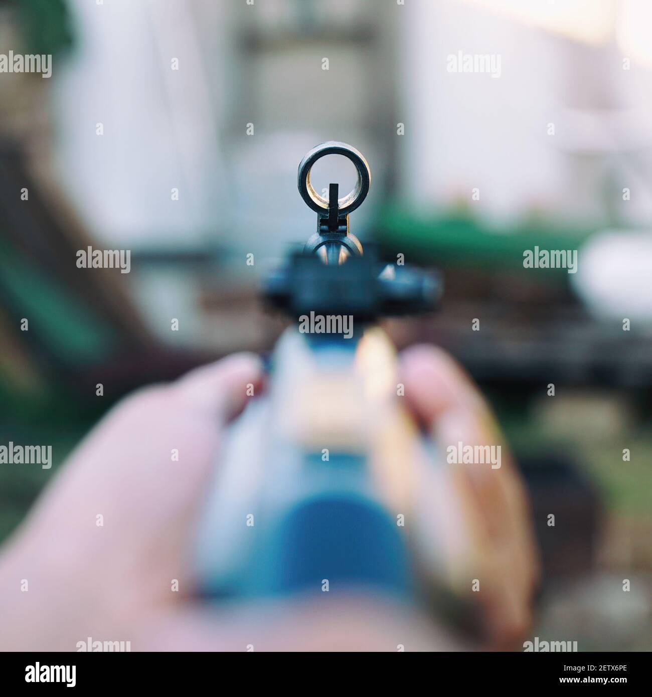 A simple Sight on a rifle. Selective focus Stock Photo - Alamy