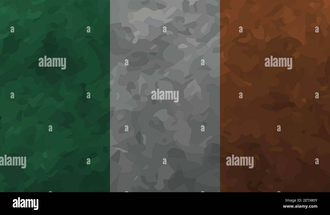 Ireland flag with waving grunge texture. Vector background Stock Vector ...