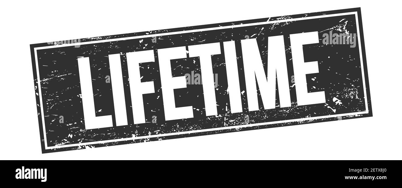 LIFETIME text on black grungy rectangle stamp sign Stock Photo - Alamy