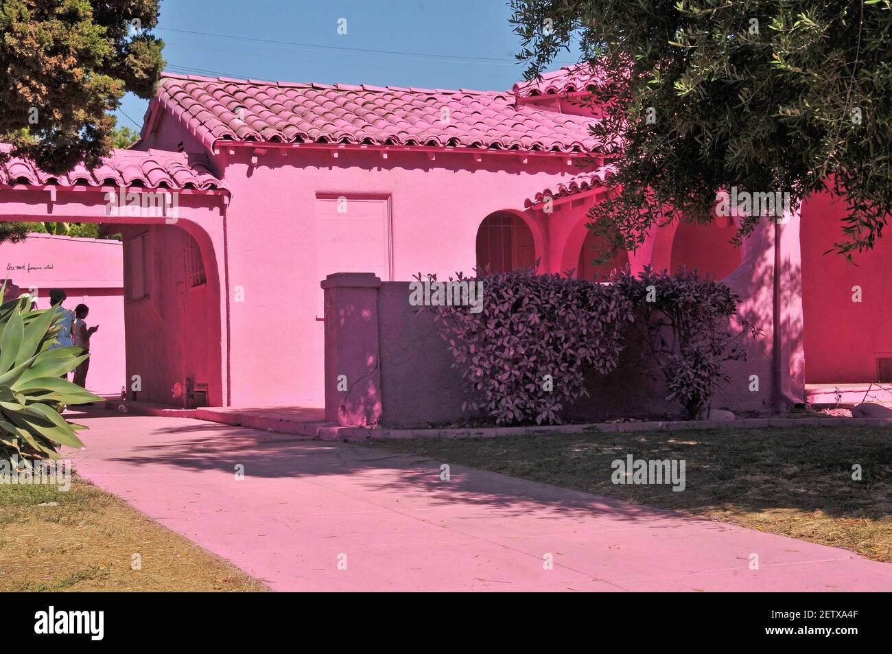 The Pink Houses in Mid-City Los Angeles located on the corner of Saturn ...