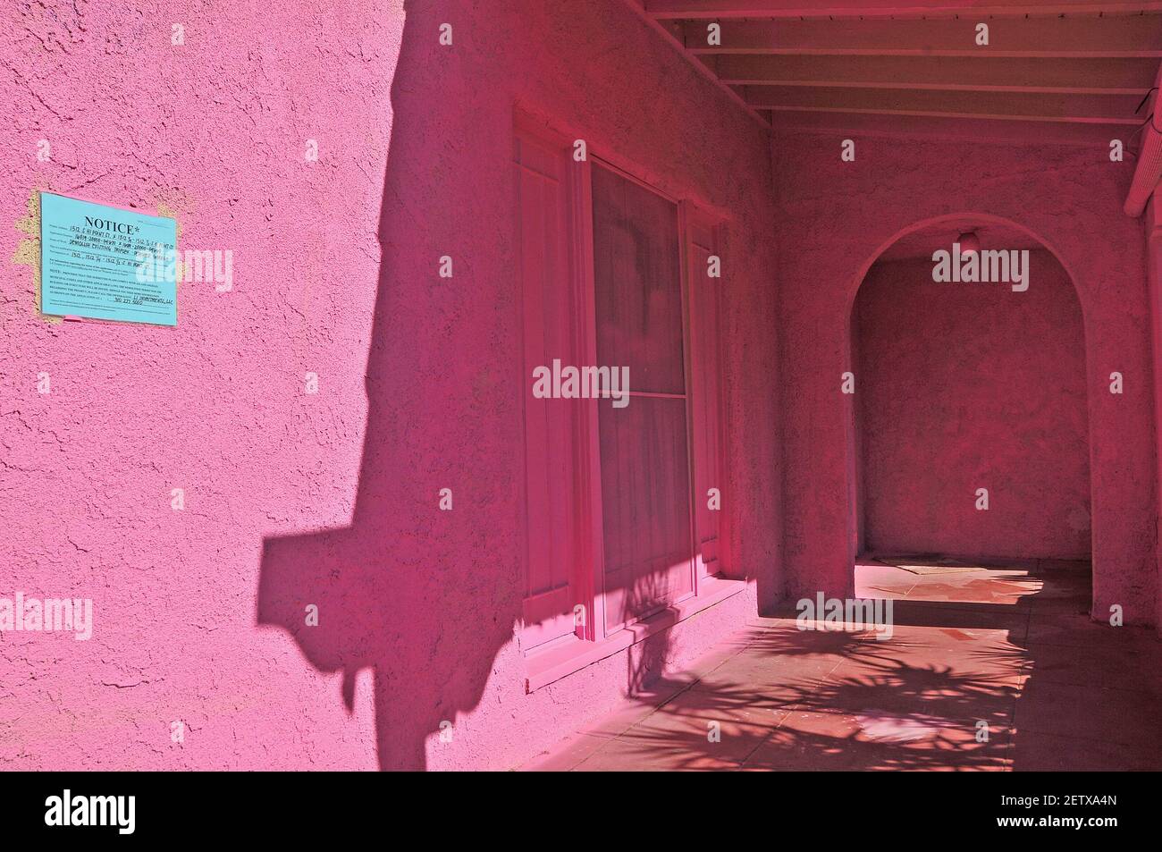 The Pink Houses in Mid-City Los Angeles located on the corner of Saturn ...