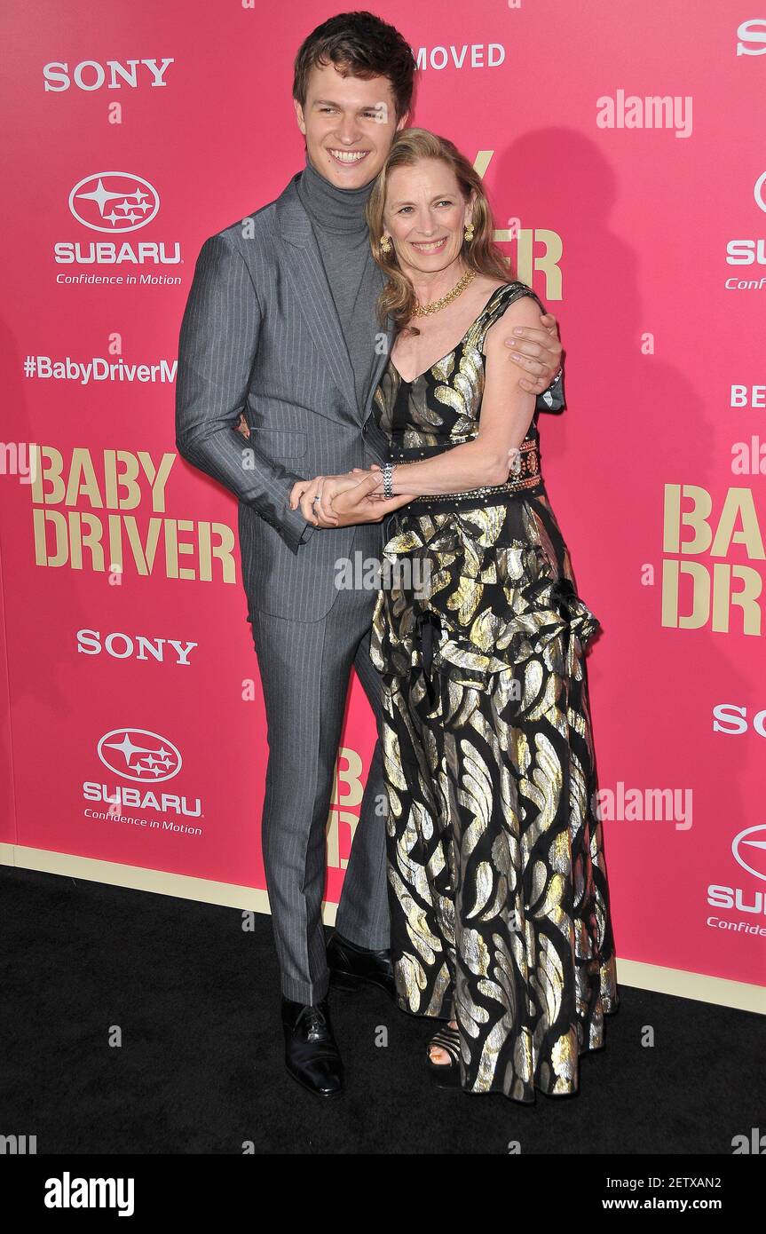 (L-R) Ansel Elgort and Mom Grethe Barrett Holby arrives at the "Baby ...