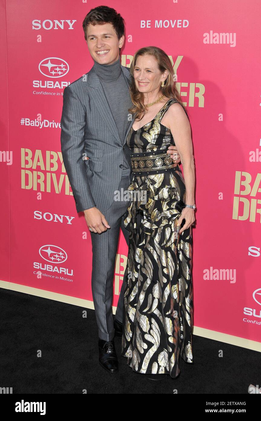(L-R) Ansel Elgort and Mom Grethe Barrett Holby arrives at the "Baby ...