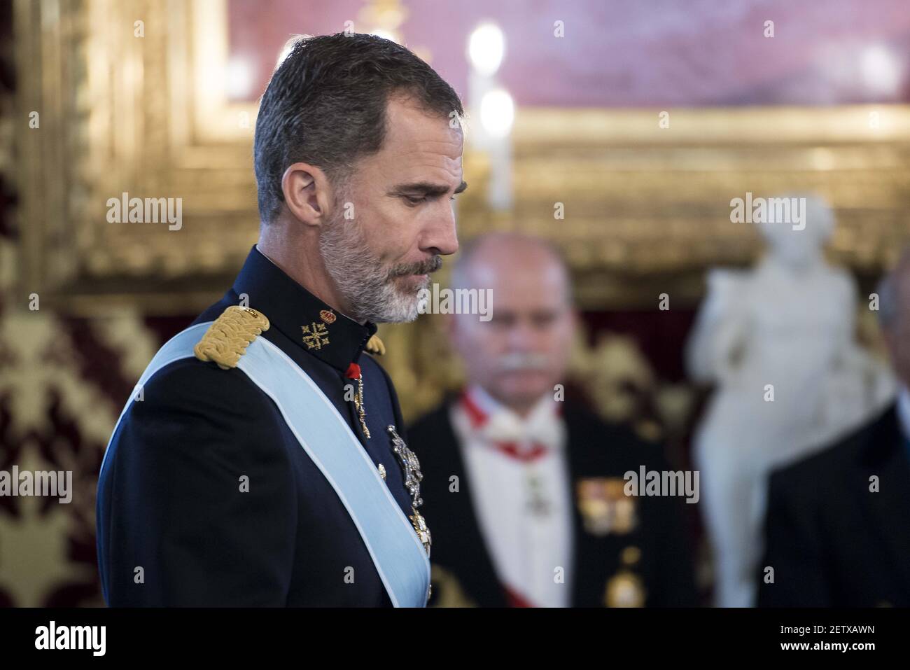 Sr Zainab Abidin Bin Bakar, ambassador of Malaysia, attends to give credentials to King Felipe ...